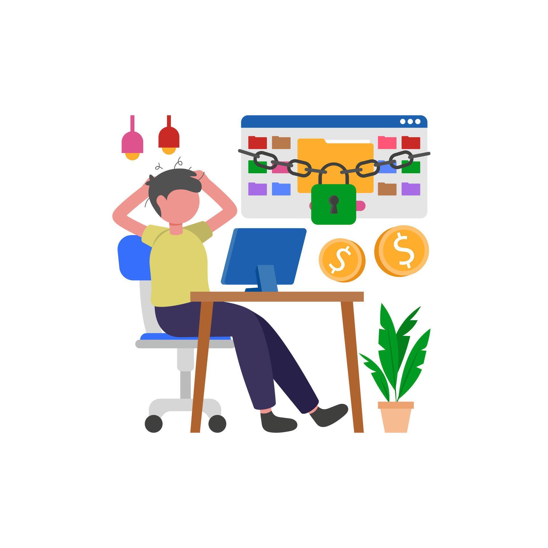 Data Encryption Extortion Attack 60369181 Vector Art at Vecteezy