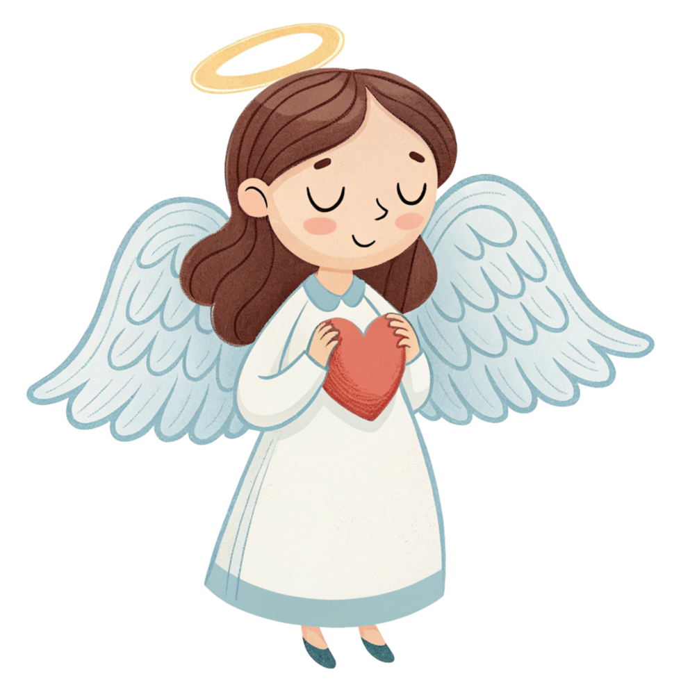 adorable pequeño ángel con aureola participación un corazón ilustración ... adorable pequeño ángel con aureola participación un corazón ilustración ...