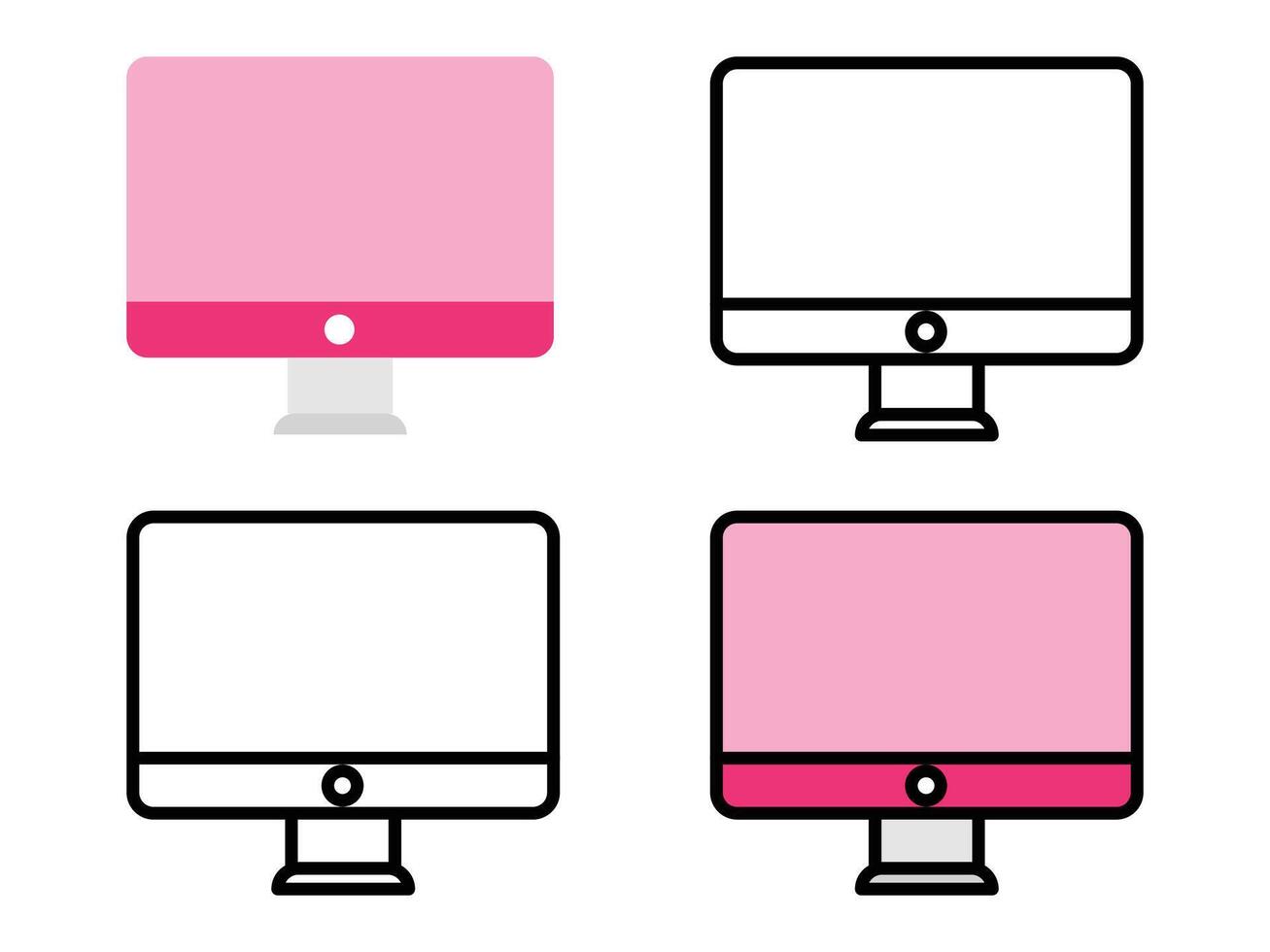 Collection of desktop computer monitor icon set design 60379516 Vector Art at Vecteezy
