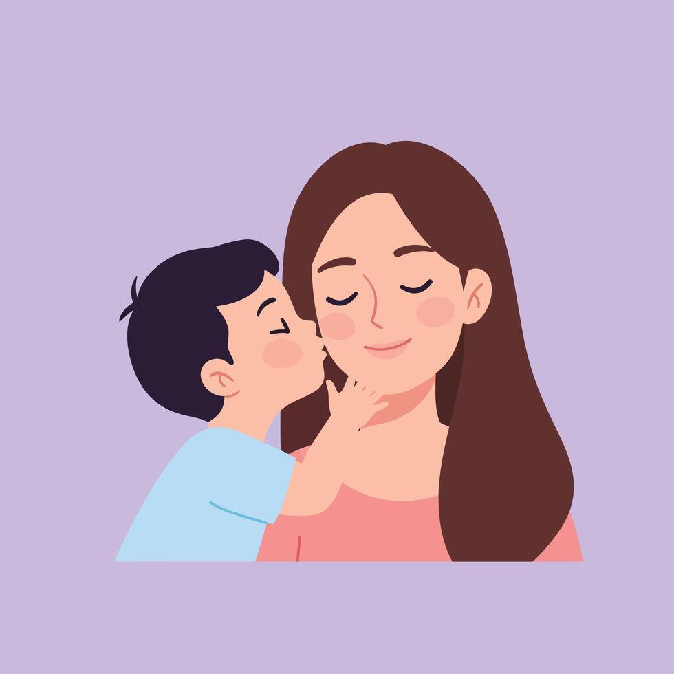 un madre y niño compartiendo un amoroso momento en plano Arte 60396676 Vector en Vecteezy