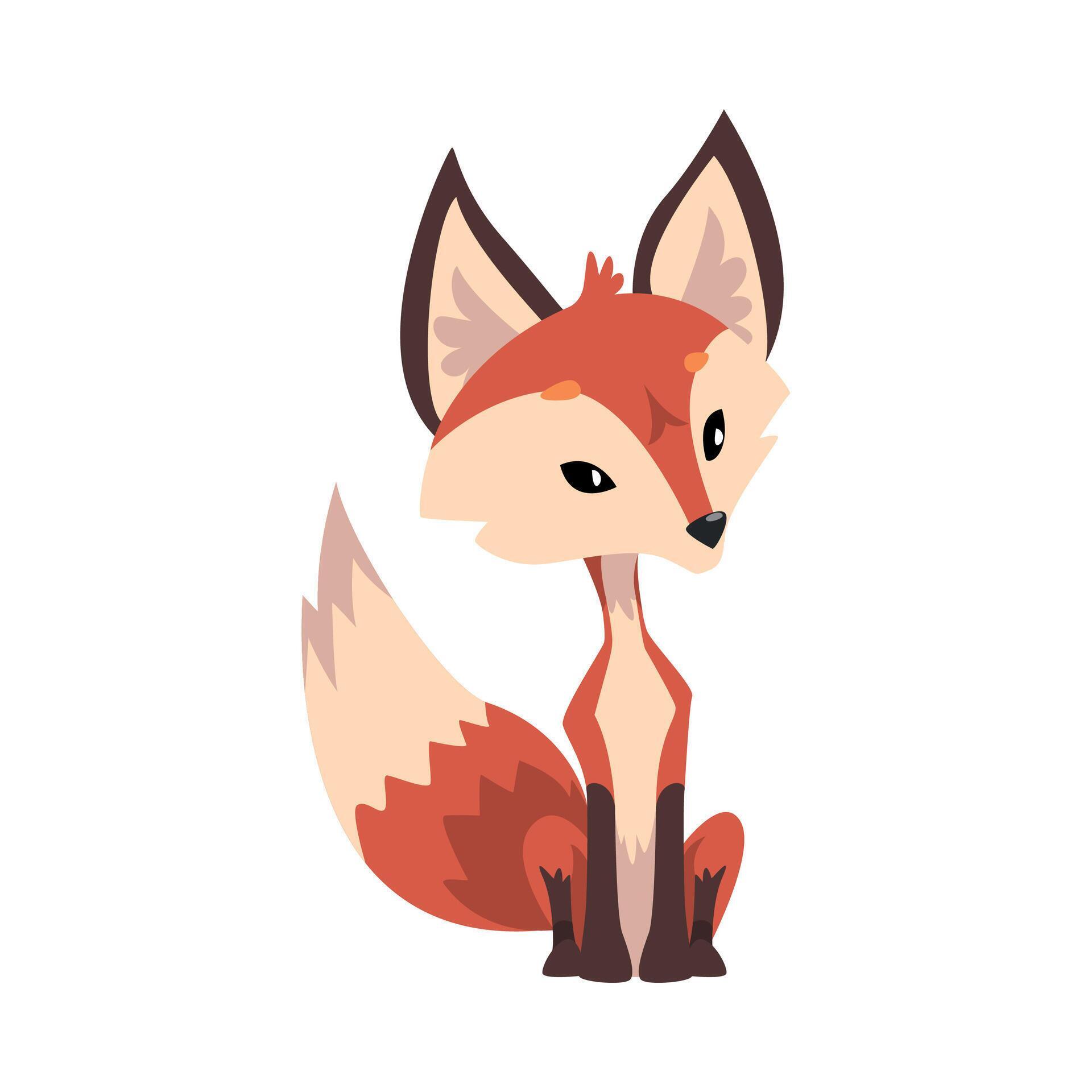 Adorable Little Fox, Cute Wild Forest Animal Cartoon Character ...