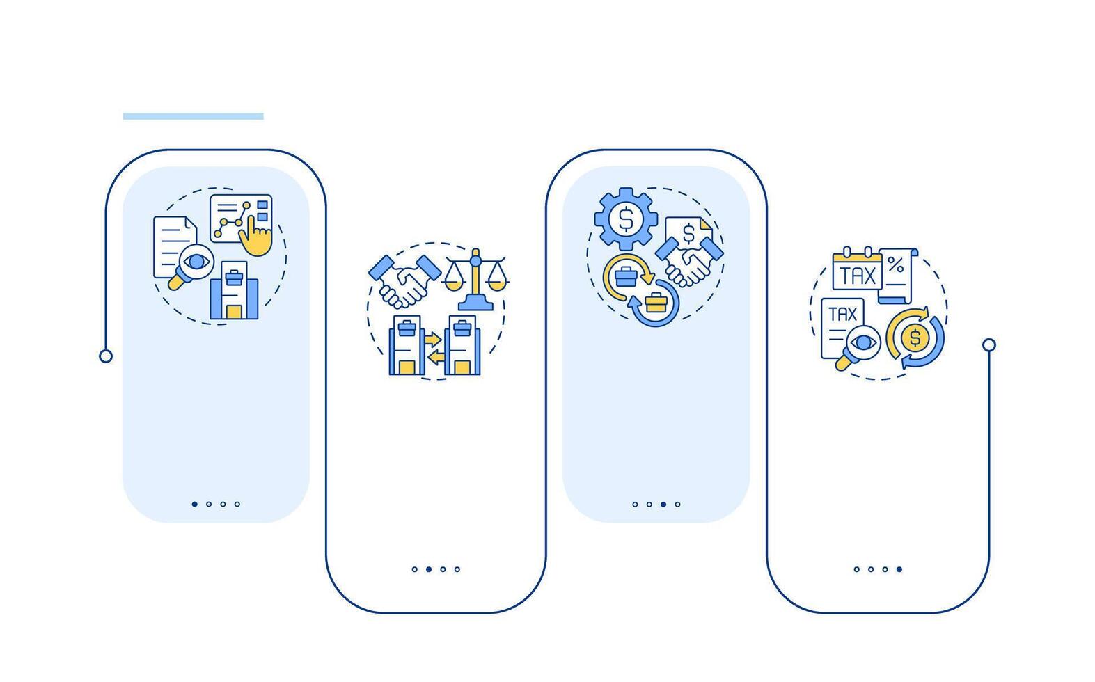 Intercompany transaction process rectangle infographic . Financial relations between groups ...