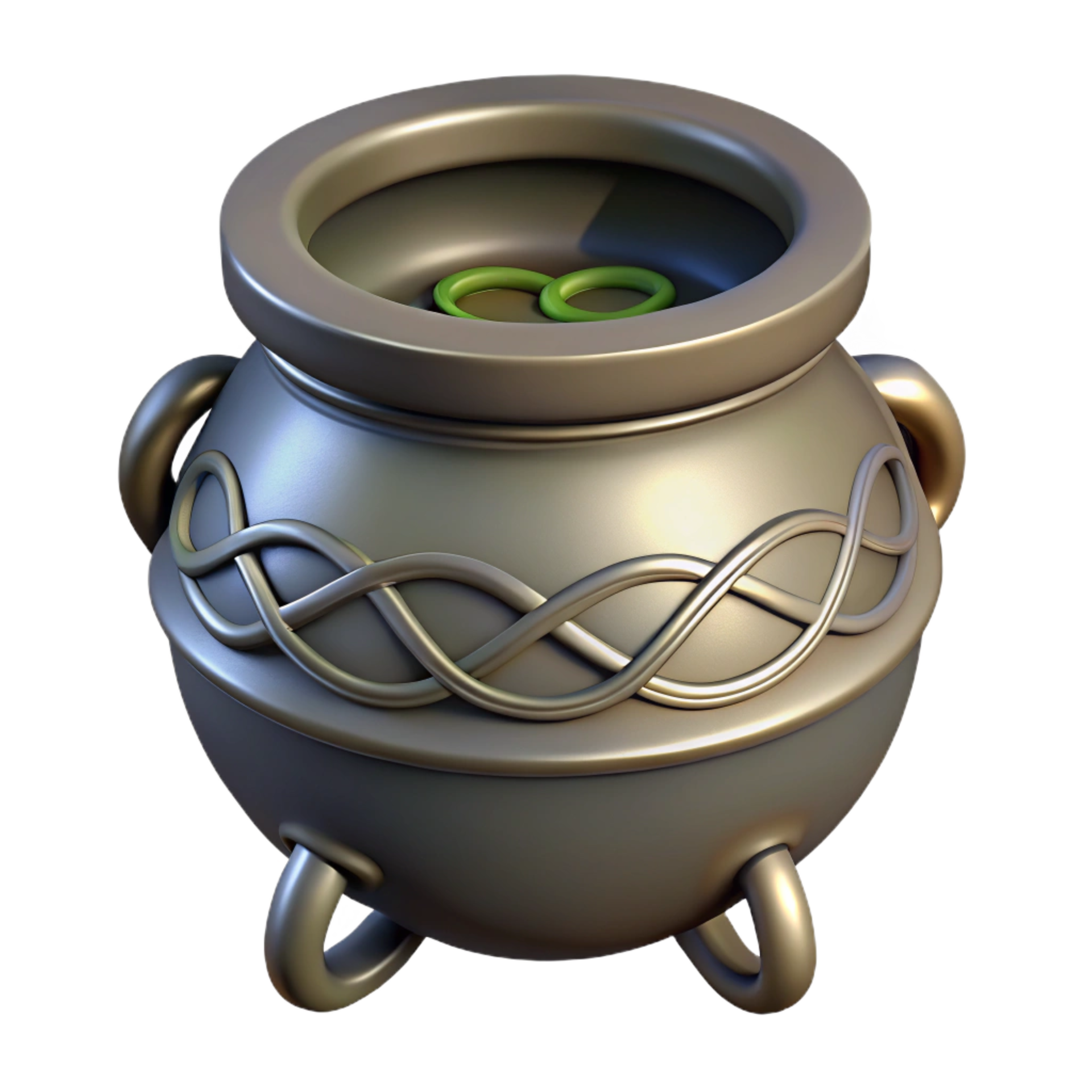 Fascinating Retro Concept Art Style Professional Render Of A Single Celtic Cauldron Ornate