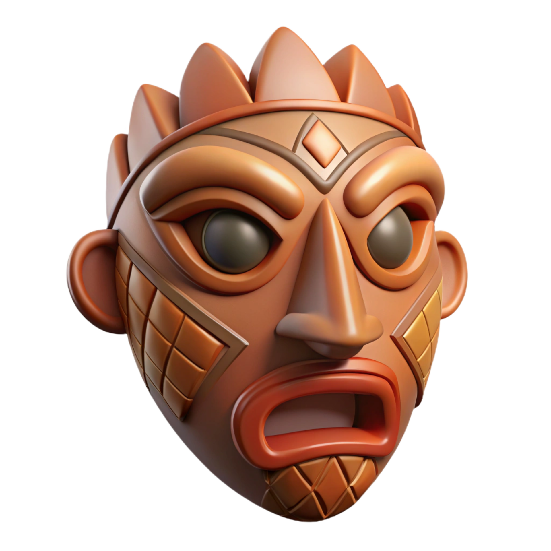 Quintessential Classic Hyper Specific Professional Render Of An Isolated Cutout Tribal Wooden