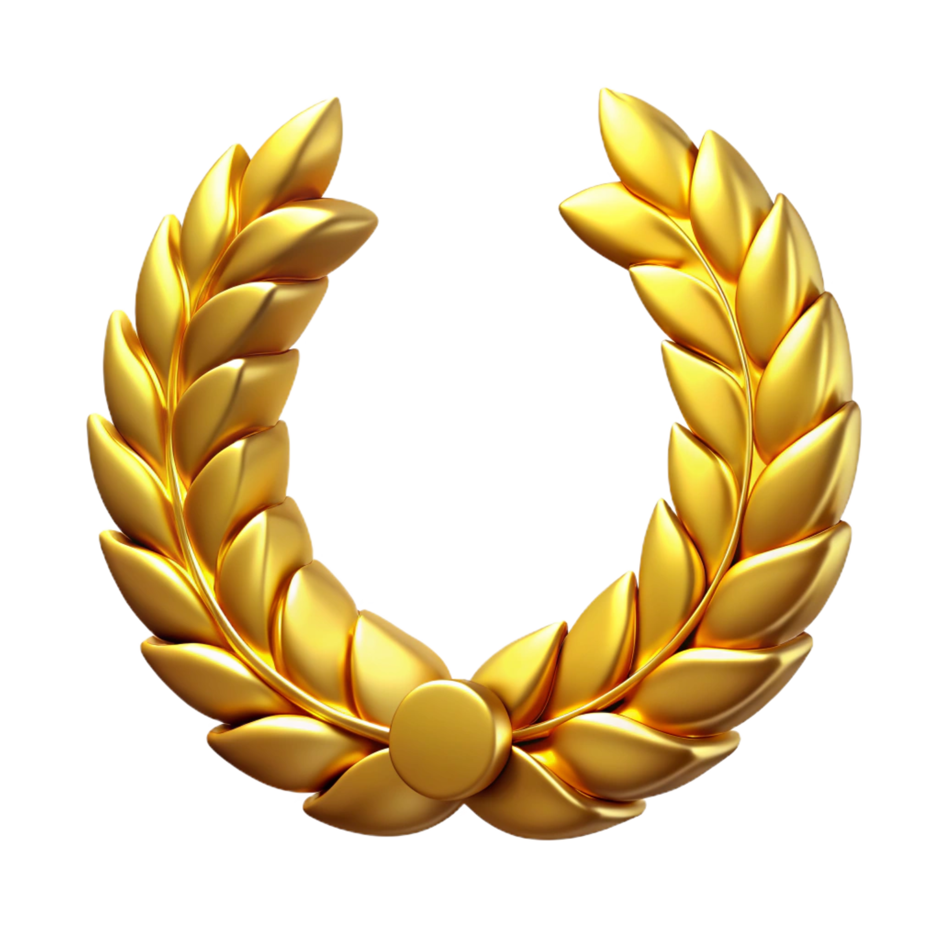 Signature Geometric Hyper Specific Professional Render Of A Single Greek Laurel Wreath Golden