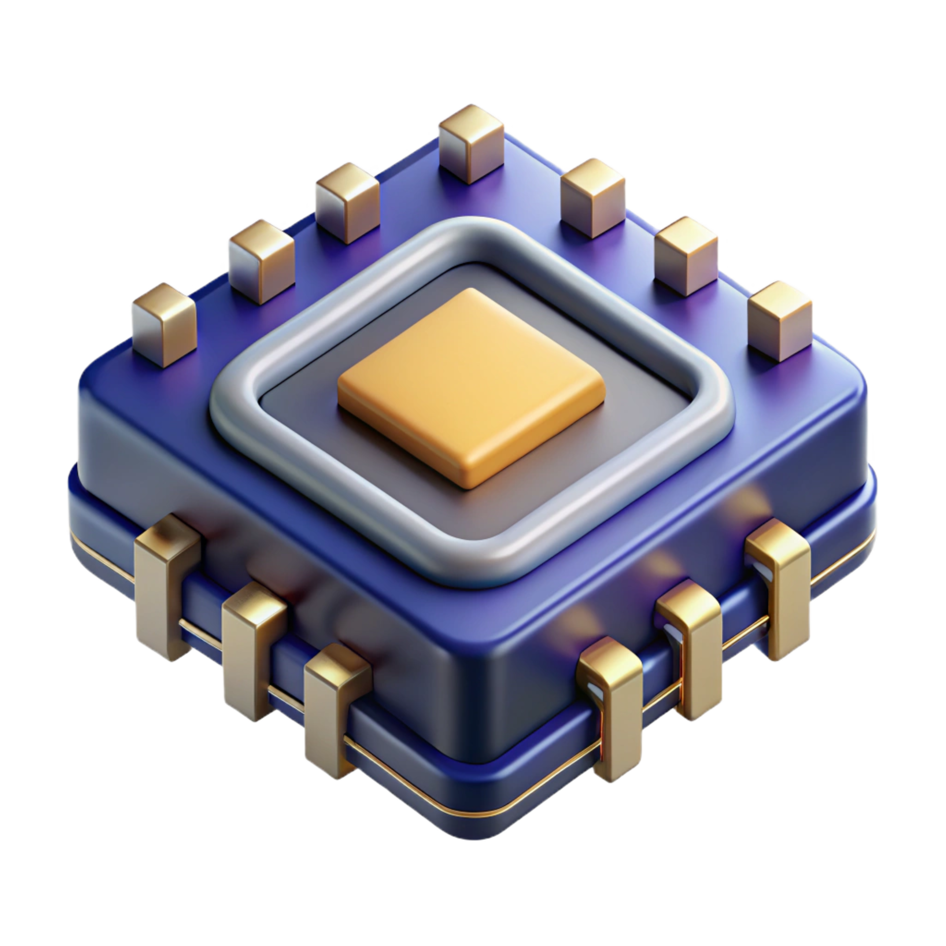 playful captivating Isolated cutout, concept art style, single quantum computer processor ...