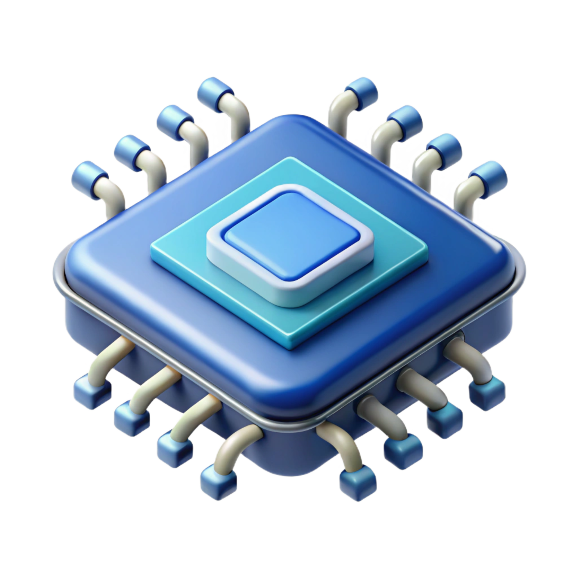 Quintessential Contemporary Concept Art Style Isolated Cutout Of A Single Levitating Microchip