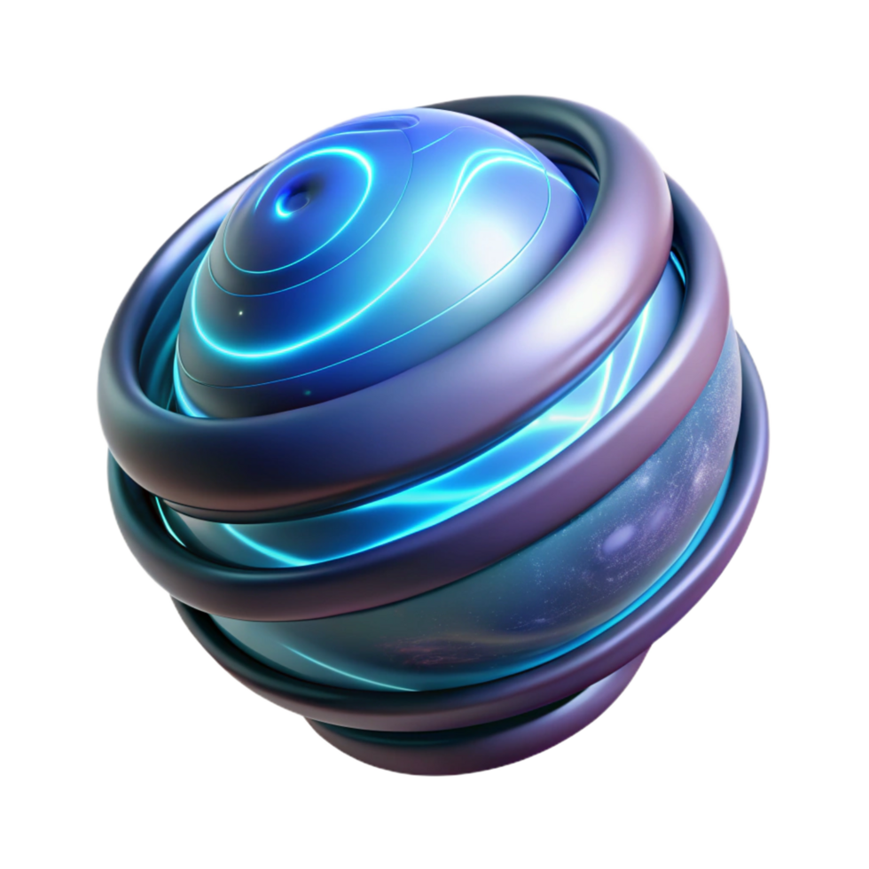 Striking Abstract Concept Art Style Isolated Cutout Of A Futuristic Levitating Orb With