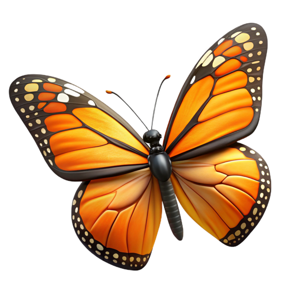 Nostalgic Alluring Hyper Specific Professional Render Of An Isolated Cutout Single Monarch