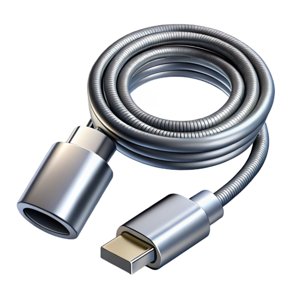 Rare Geometric Professional Render Of A Single Silver Metallic Usb C