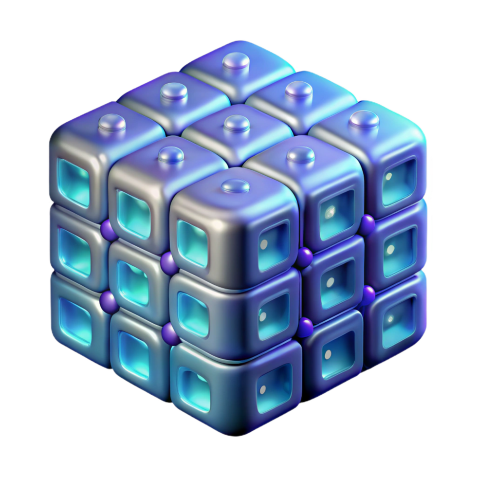 playful magnificent Photorealistic professional render of a futuristic, holographic data cube ...