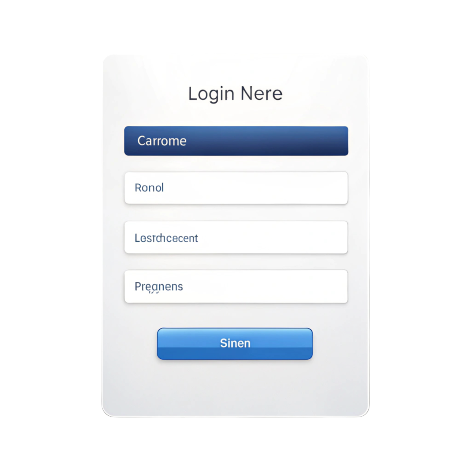 Login form mockup with input fields and submit button, isolated on ...