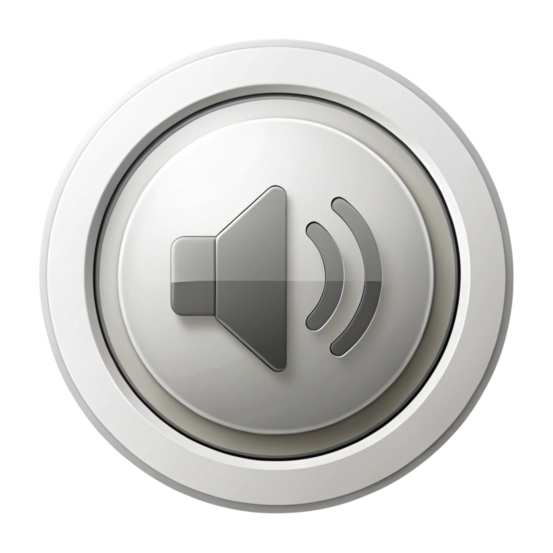 Sound control icon with volume symbol and sound waves, isolated on ...