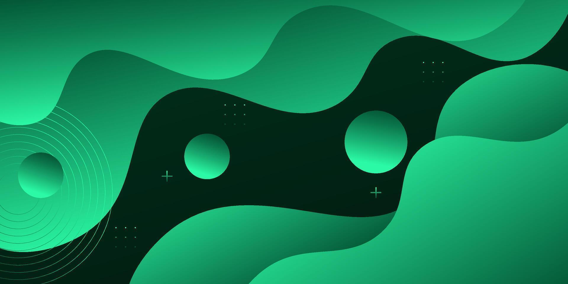 Abstract bright green wave 3D background. Simple wave overlapping layer pattern background ...