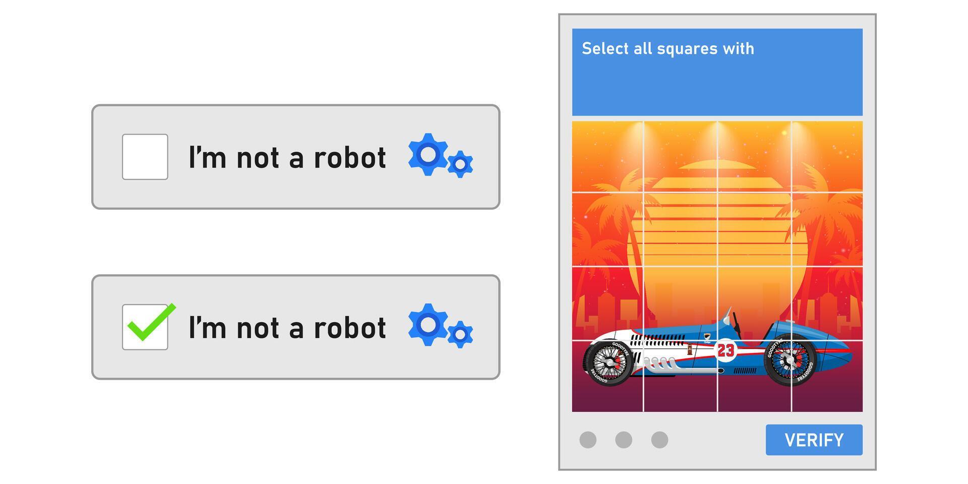 Captcha With Image Selection Im Not A Robot Test 60446331 Vector Art