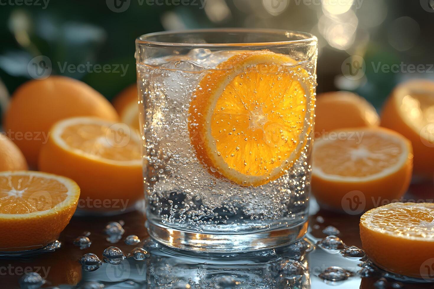 Refreshing Summer Citrus Beverage with Sparkling Water and Fresh Orange Slices 60446813 Stock ...