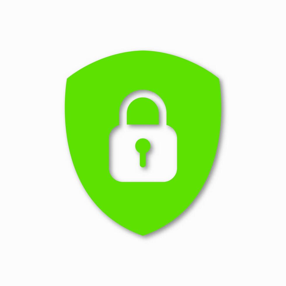 Lock Symbol Inside Shield Representing Secure System Safety Icon For