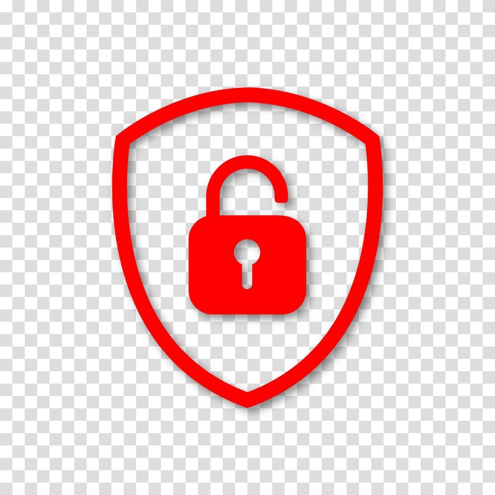 Shield Icon With Open Padlock Showing Access Permission Login Success Data Control And Privacy