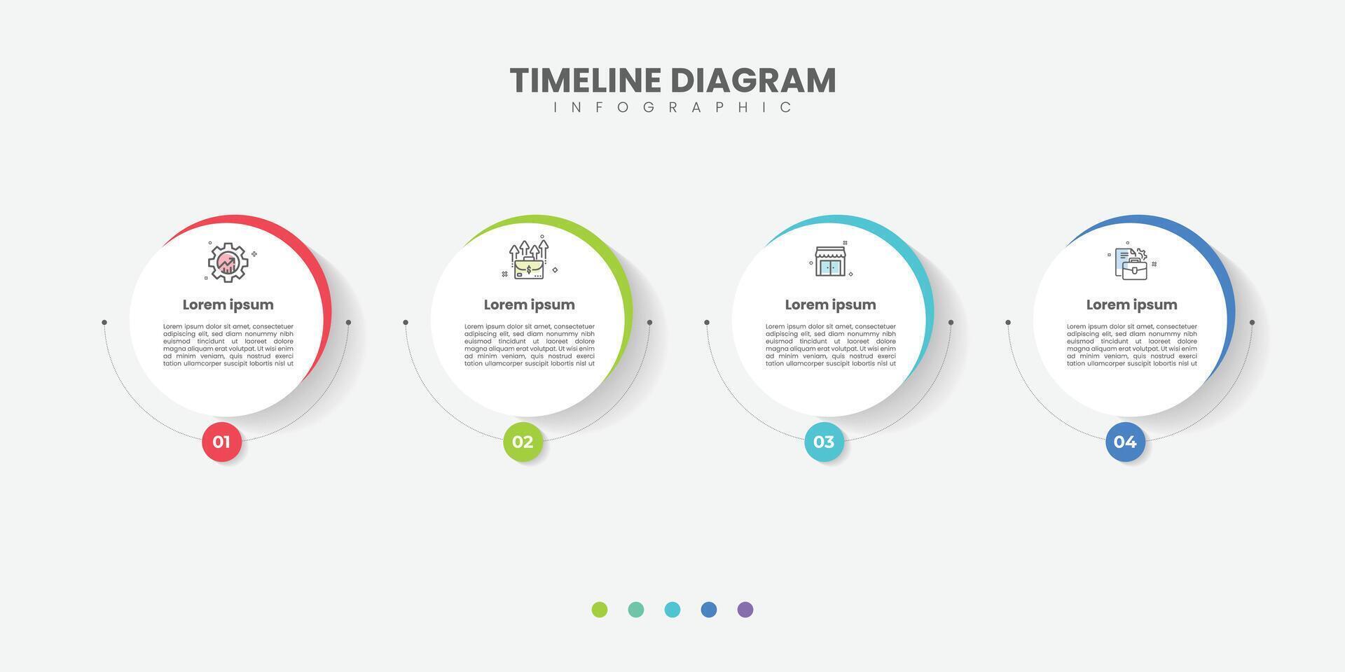 Timeline infographic template. 4 Step timeline journey, calendar Flat simple infographics design ...