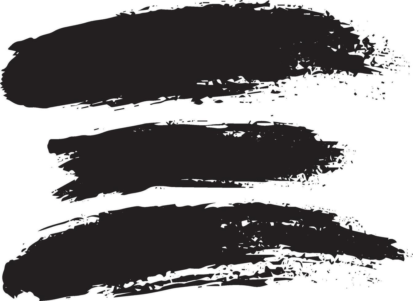 Rough Grunge Paint Brush Strokes, Black Ink Texture Elements Set ...