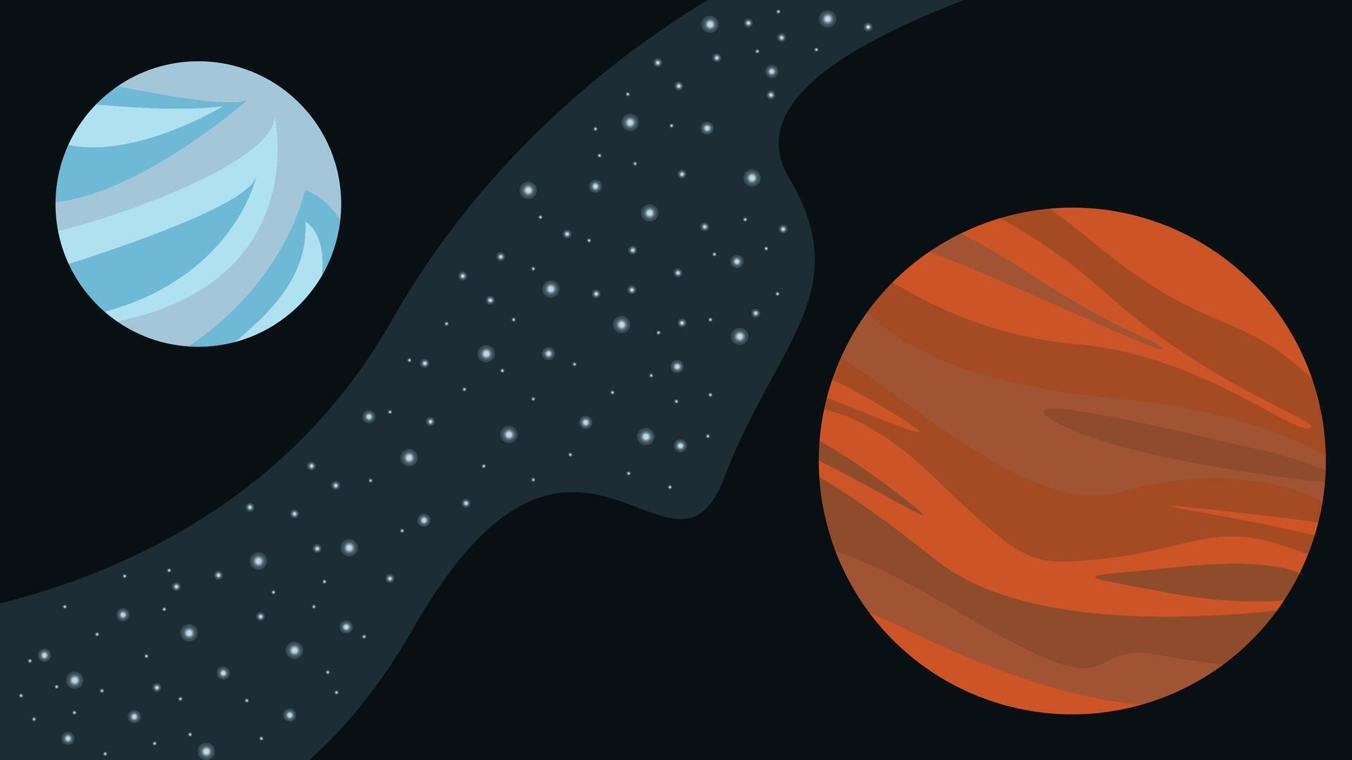 an illustration of blue and brown planets 60461220 Vector Art at Vecteezy