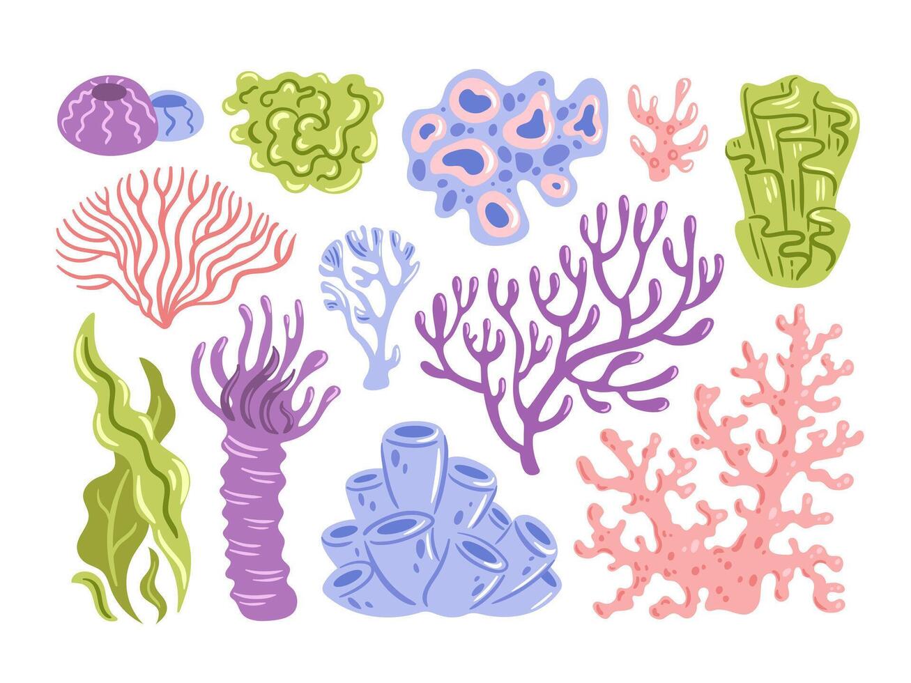 A captivating illustration featuring an array of vibrant coral ...