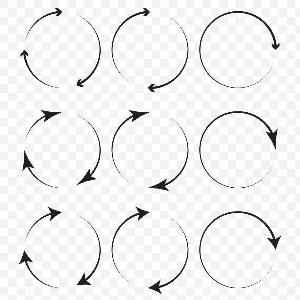 Circle Arrow Icon Set Symbol Of Reload Refresh Loading Recycle And