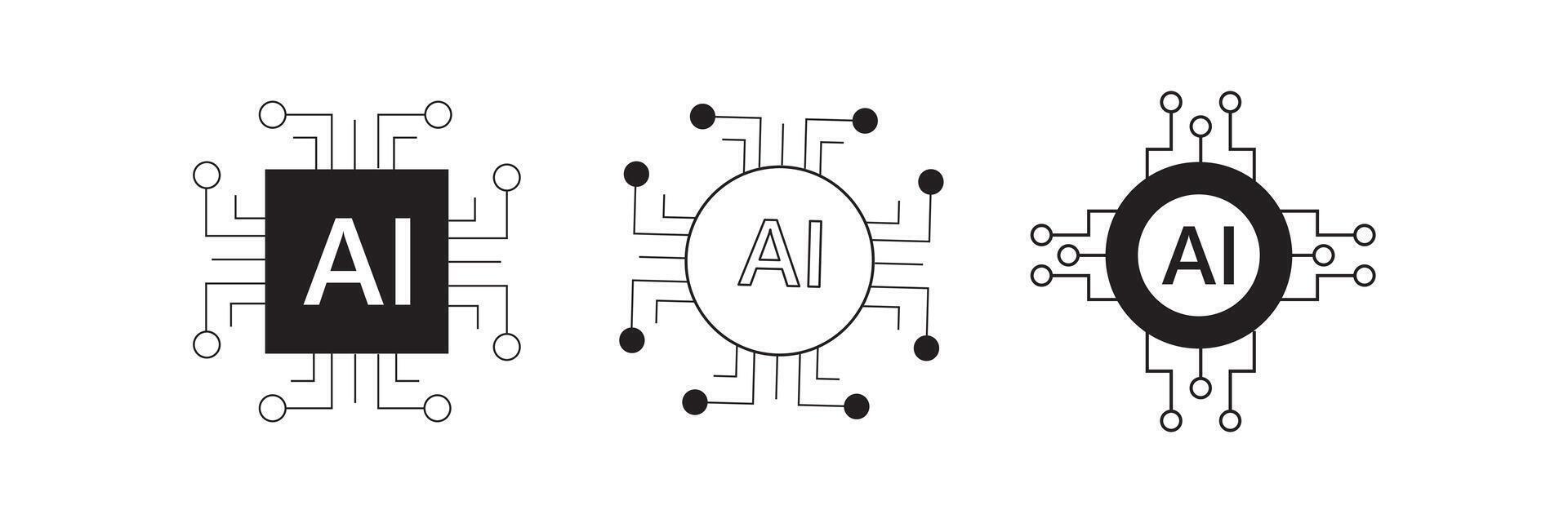 Artificial intelligence AI processor chip icon symbol. 60464424 Vector Art at Vecteezy