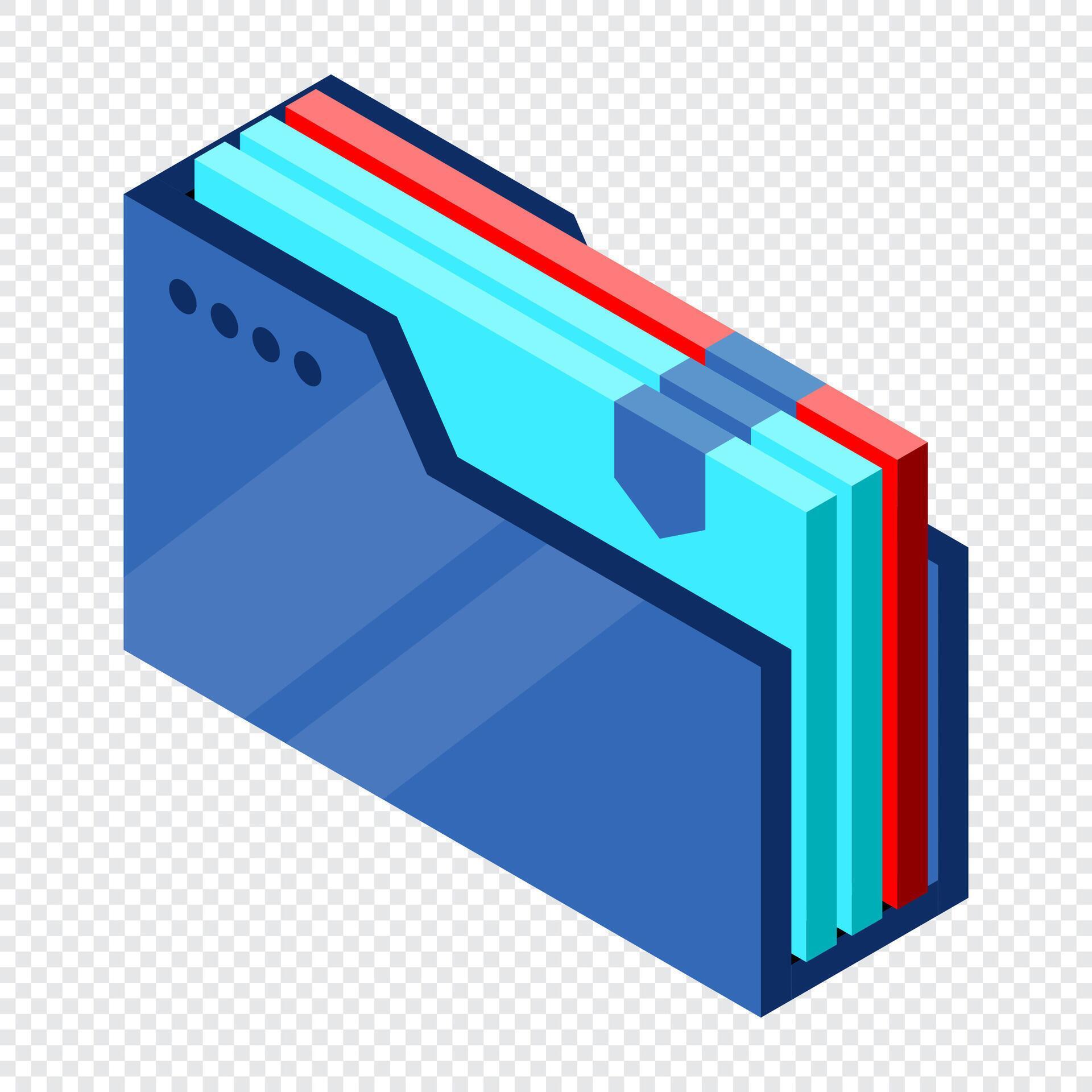 Isometric folder with documents. Document folder isometric. Archive containing documents ...