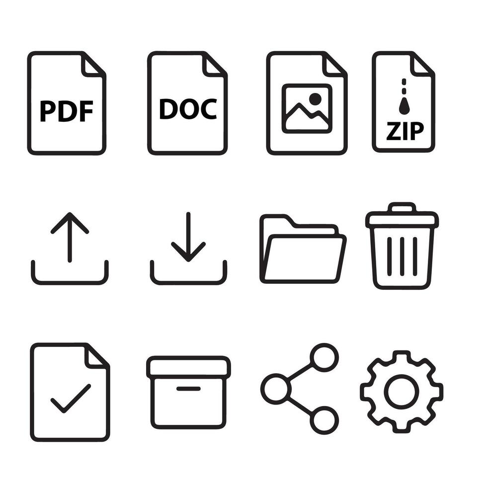 File Type Document Management Icon Pack 60464880 Vector Art at Vecteezy