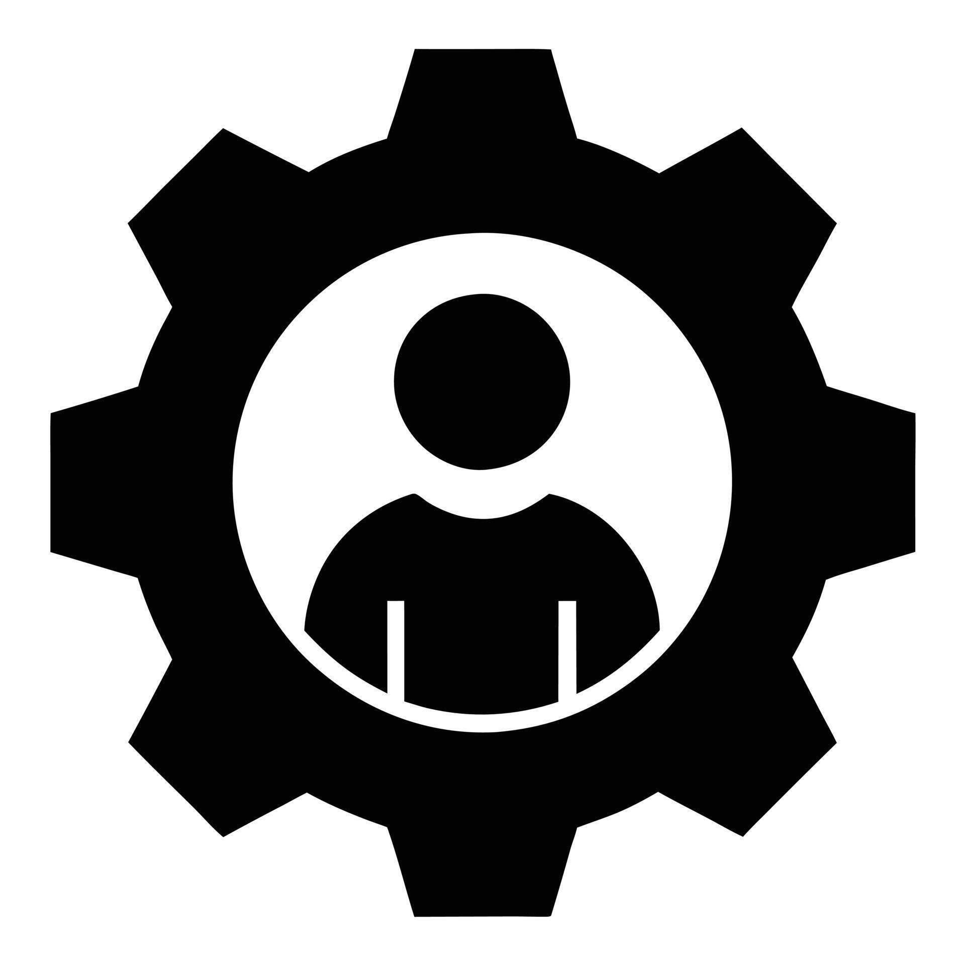 User Inside Gear Illustration Representing Settings Process And Support ...