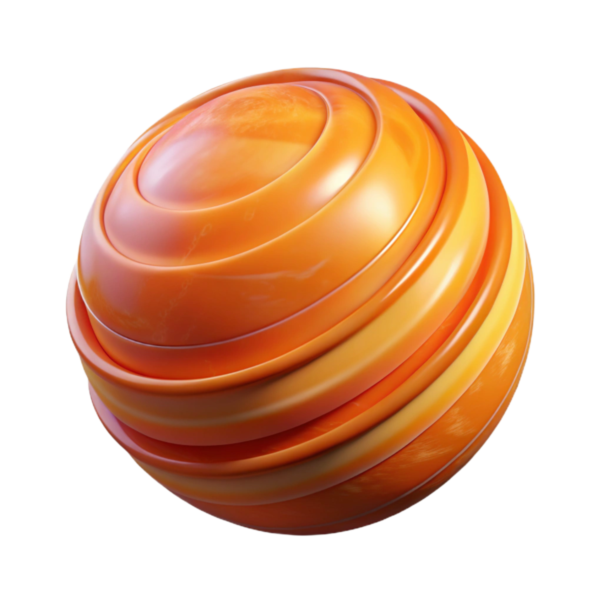 vibrant contemporary Orange Orb in Continuous Rotation Isolated genuine ...