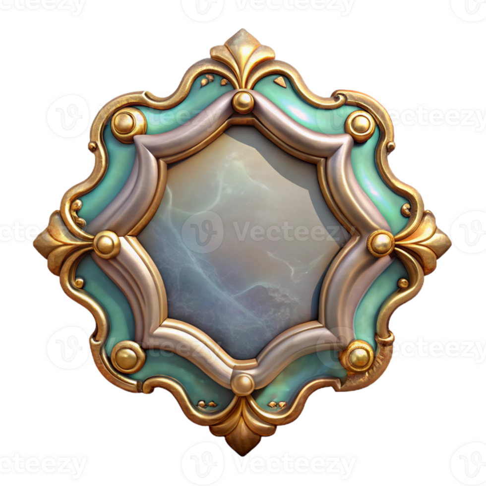Serene Abstract Ornate Spectral Map Frame Isolated Element Gold Accents Authentic 60484199 Png