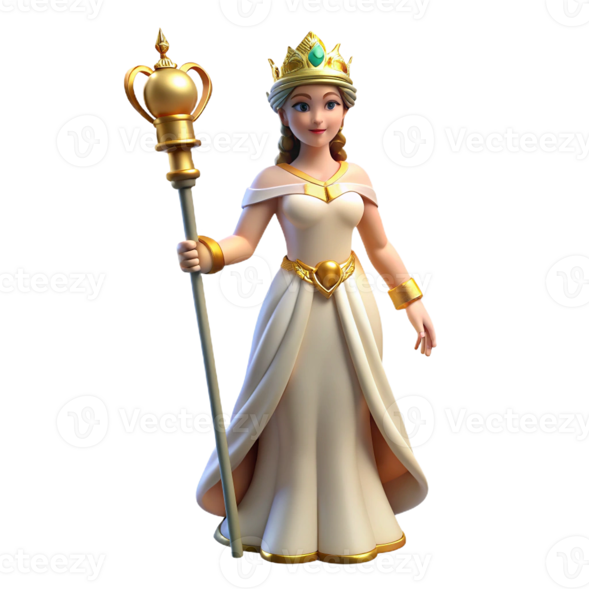 spectacular traditional Hera, Queen of the Gods, regal pose, holding scepter, with Transparent ...