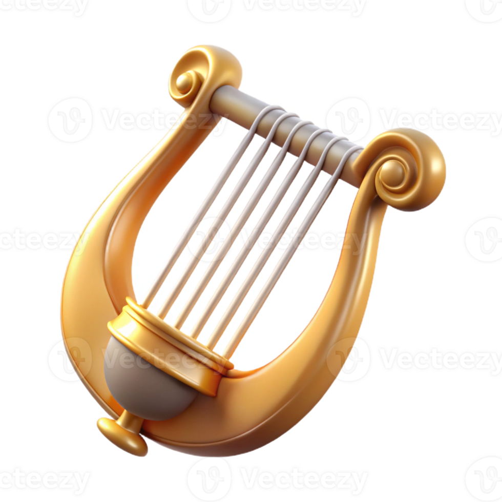 magnificent dramatic tropical Lyre, stringed instrument of Apollo, symbol of music and poetry ...