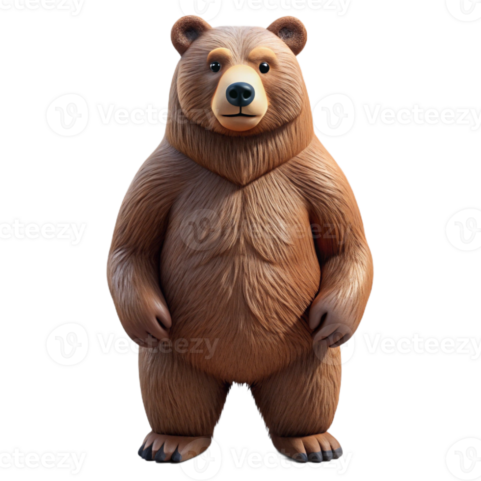 Melancholic Gorgeous Ultra Detailed Hyper Specific Isolated Cutout Of A Single Grizzly Bear