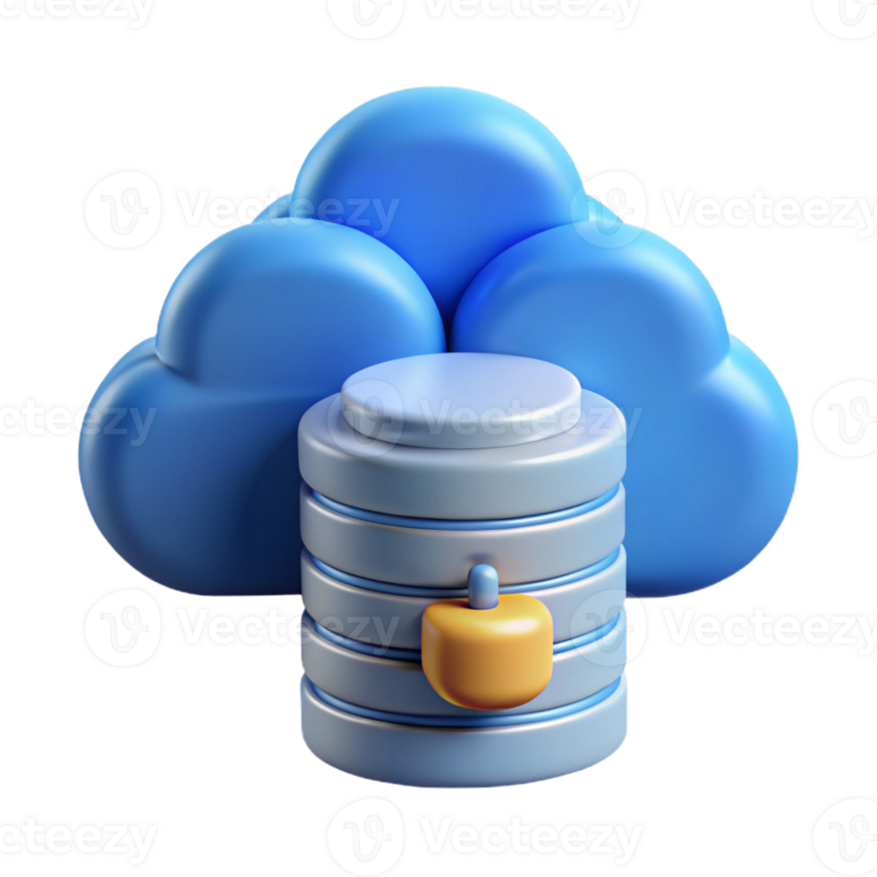 Quintessential Surreal Cloud Computing Data Storage Icon With