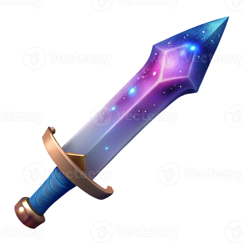 Magnificent Notable Hyper Specific Isolated Cutout Of A Celestial Sword With A Nebula Hilt