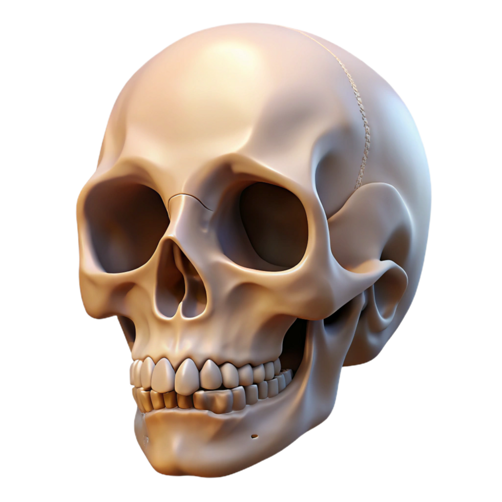 Majestic Whimsical Impressionist Photorealistic Hyper Specific Render Of A Single Human Skull