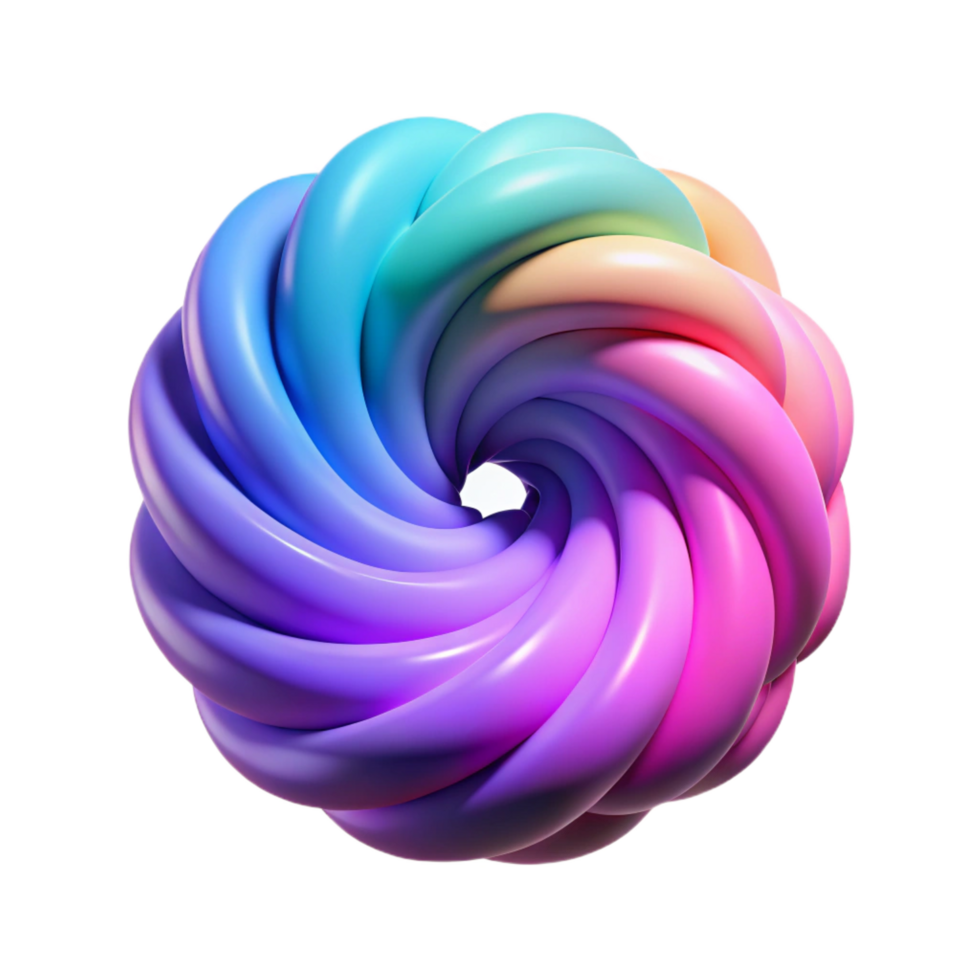 Pristine Exceptional Photorealistic Isolated Cutout Of A Single Swirling Vortex Of Colorful