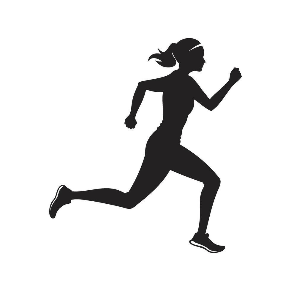 Running Woman Silhouette Illustration 60518220 Vector Art at Vecteezy