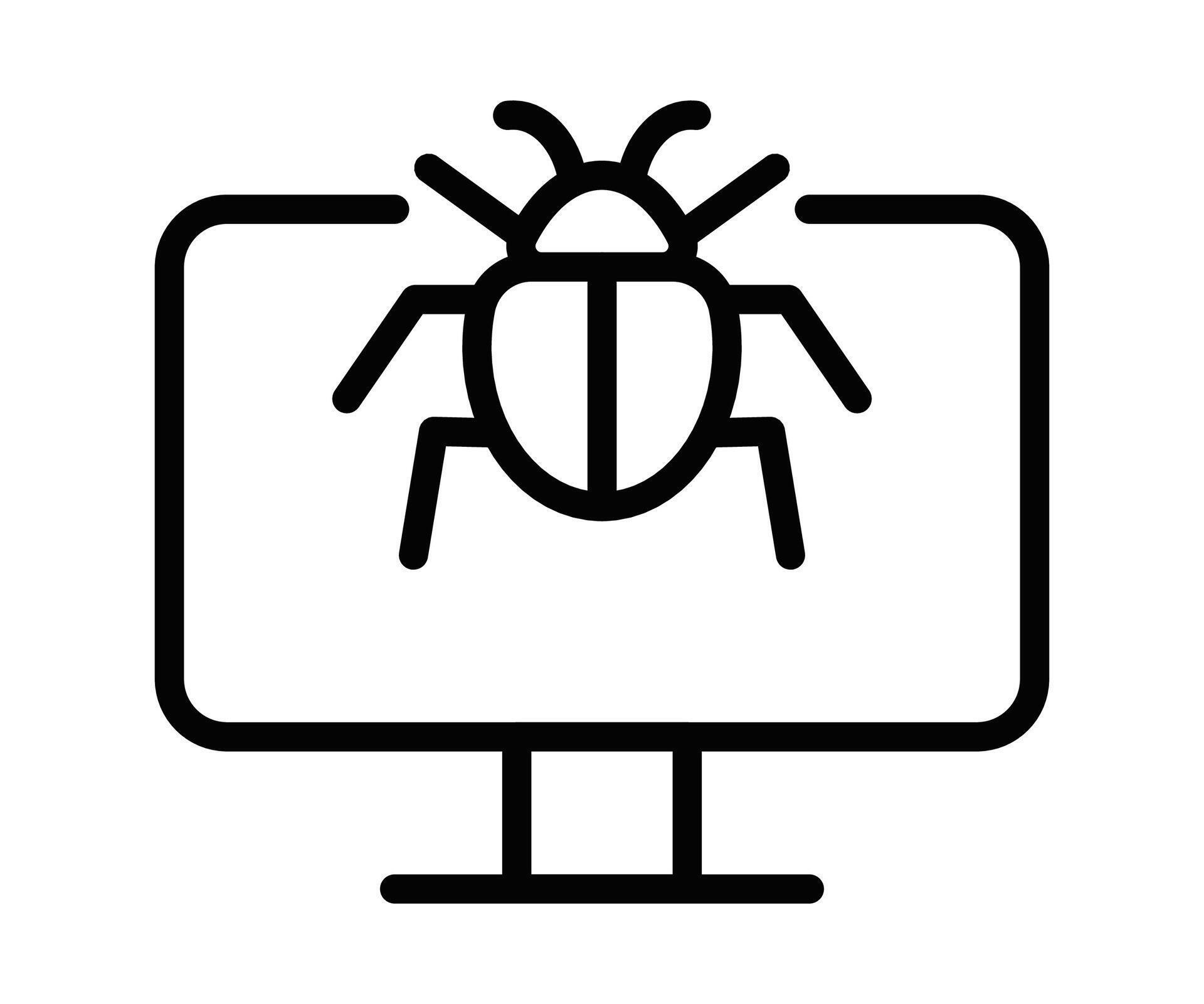 Computer bug icon in outline style. Editable stroke. 60527387 Vector ...