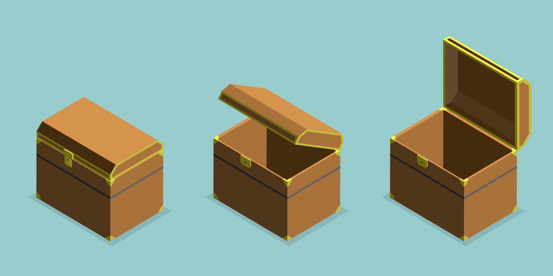 3D Isometric Flat Set of Chests, Empty Treasure Boxes 60538845 Vector Art at Vecteezy