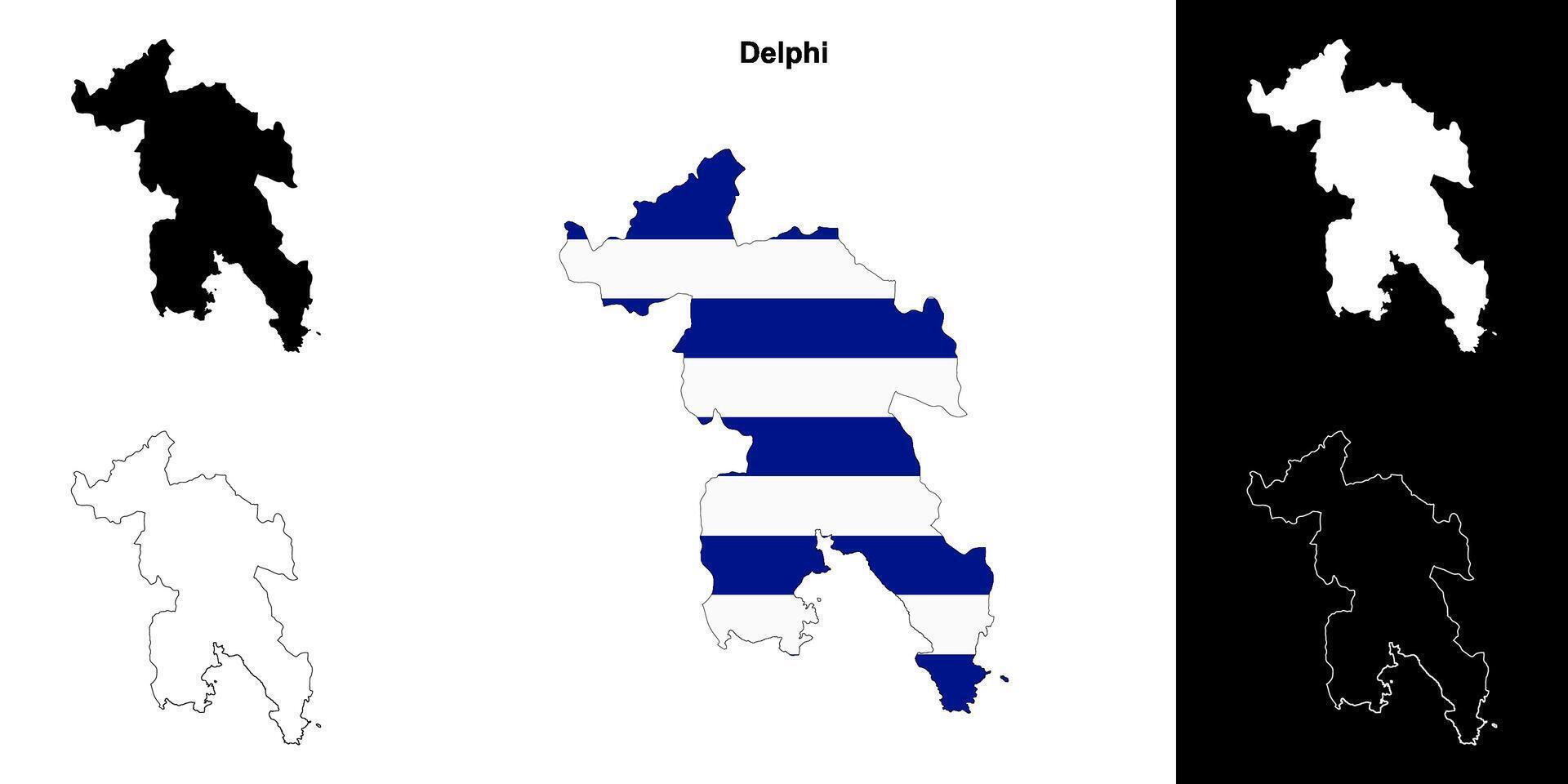 Delphi blank outline map set 60540887 Vector Art at Vecteezy