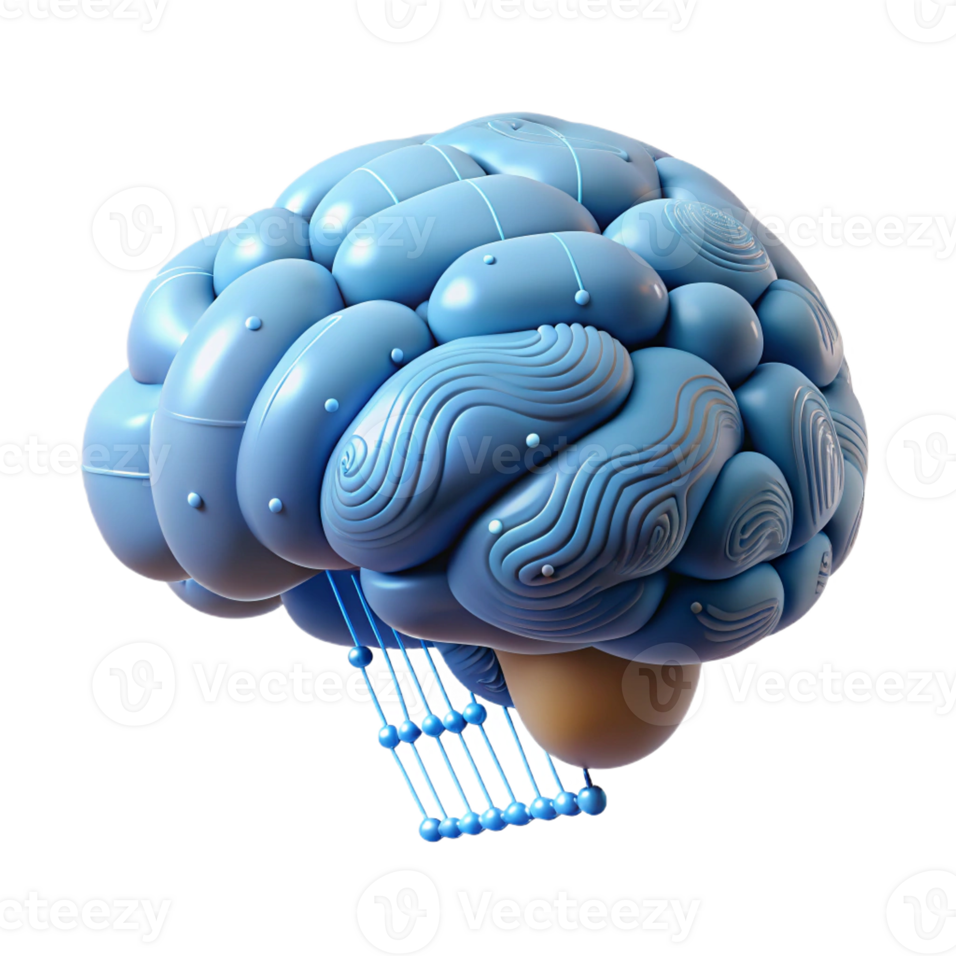 romantic breathtaking Ultra-detailed, professional render of a floating brain emitting binary ...