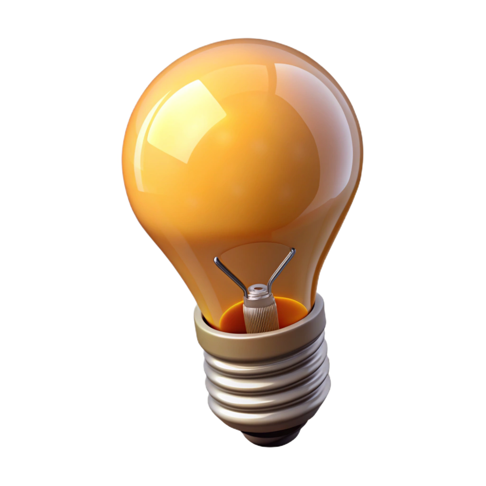 Mysterious Captivating Single Lightbulb Filament Visible Isolated