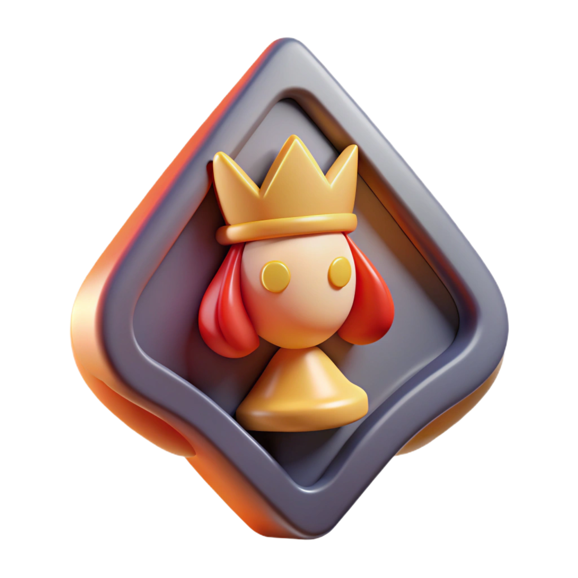 Wonderful Mid Century Hyper Specific Isolated Cutout Of A Stylized Playing Card Queen Of Spades