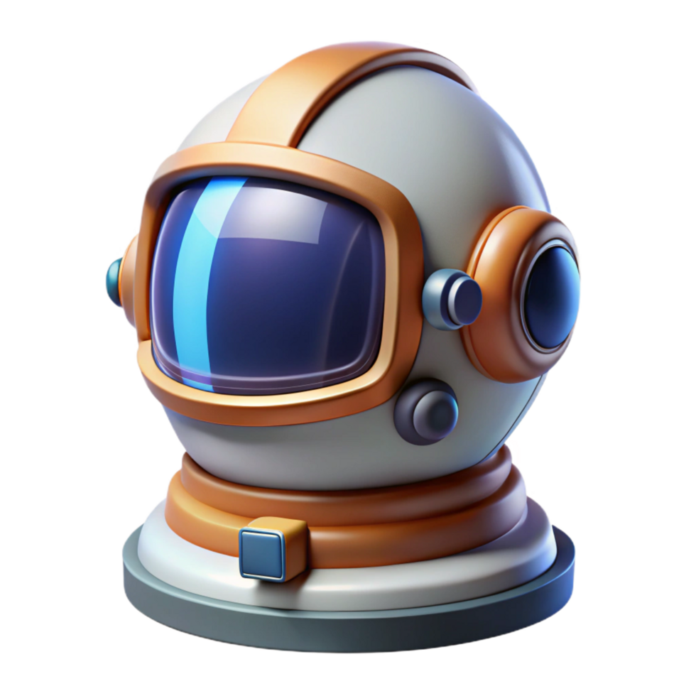 Vibrant Notable Hyper Specific Isolated Cutout Of A Single Futuristic Spacesuit Helmet With Hud
