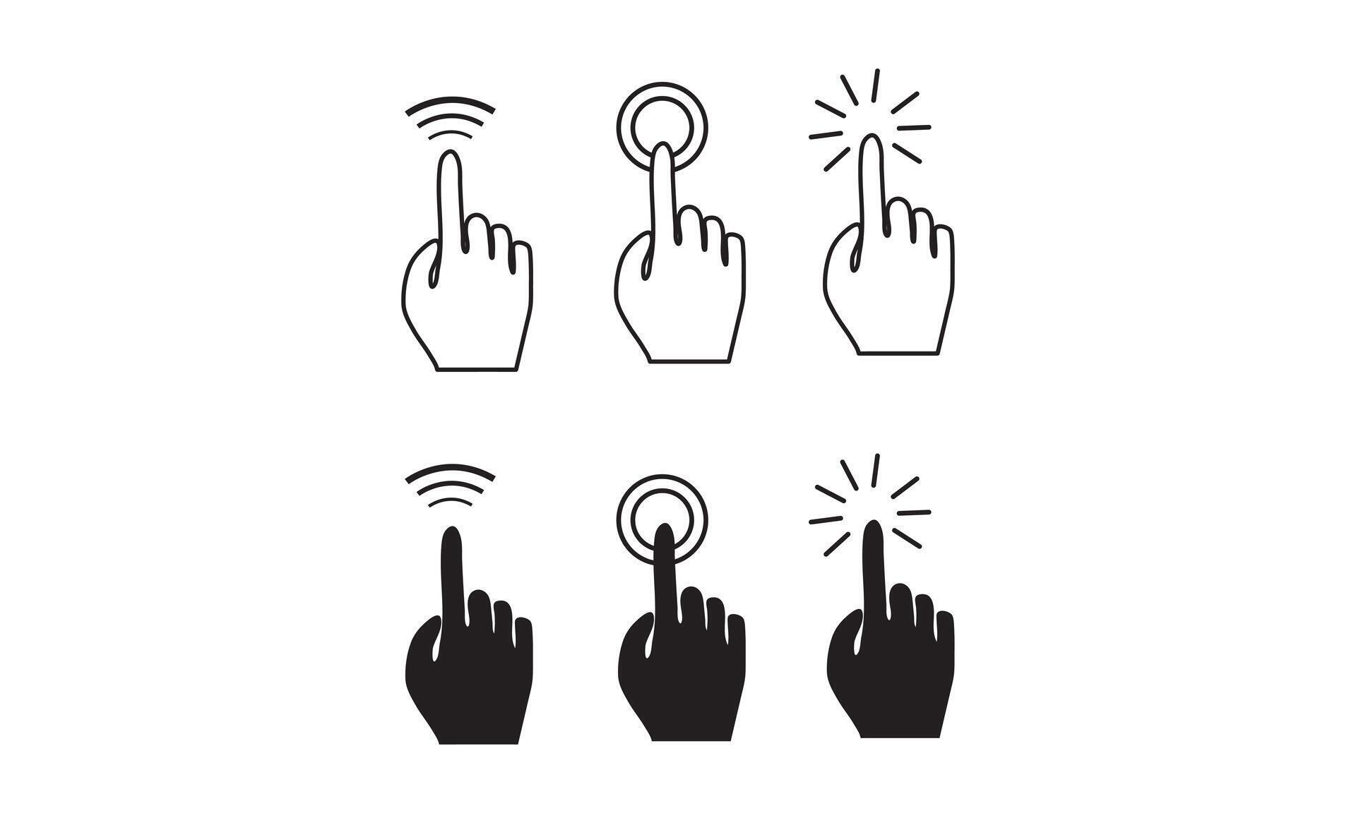 Hand click icon,Hand cursor icon set 60566280 Vector Art at Vecteezy