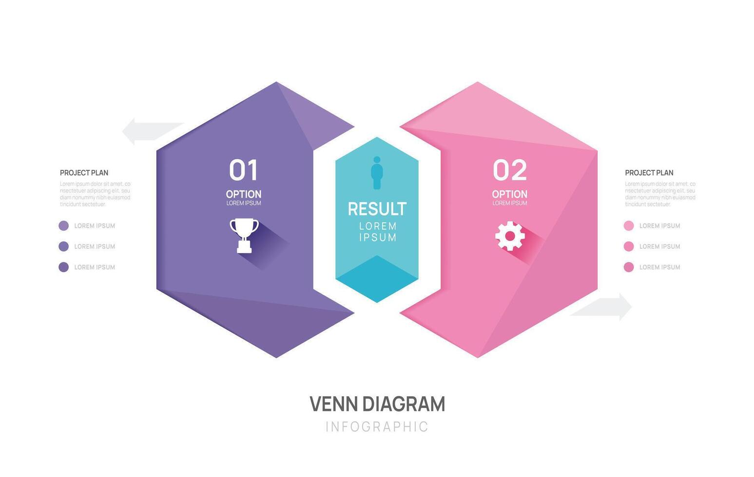 Venn diagram infographic geometric chart template for business start up ...